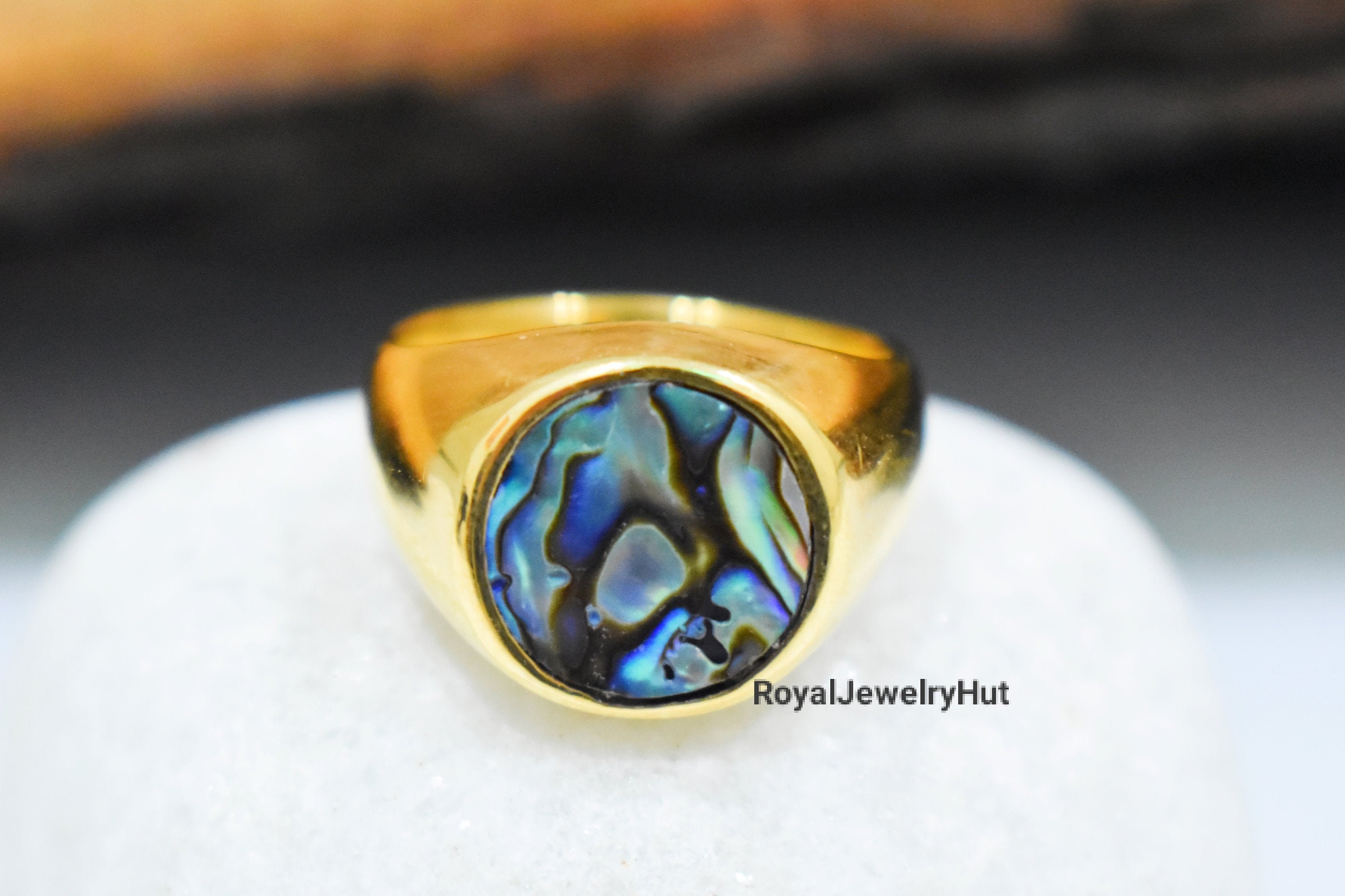 Abalone Shell Ring Mens Ring Women Ring925 Solid Sterling - Etsy UK