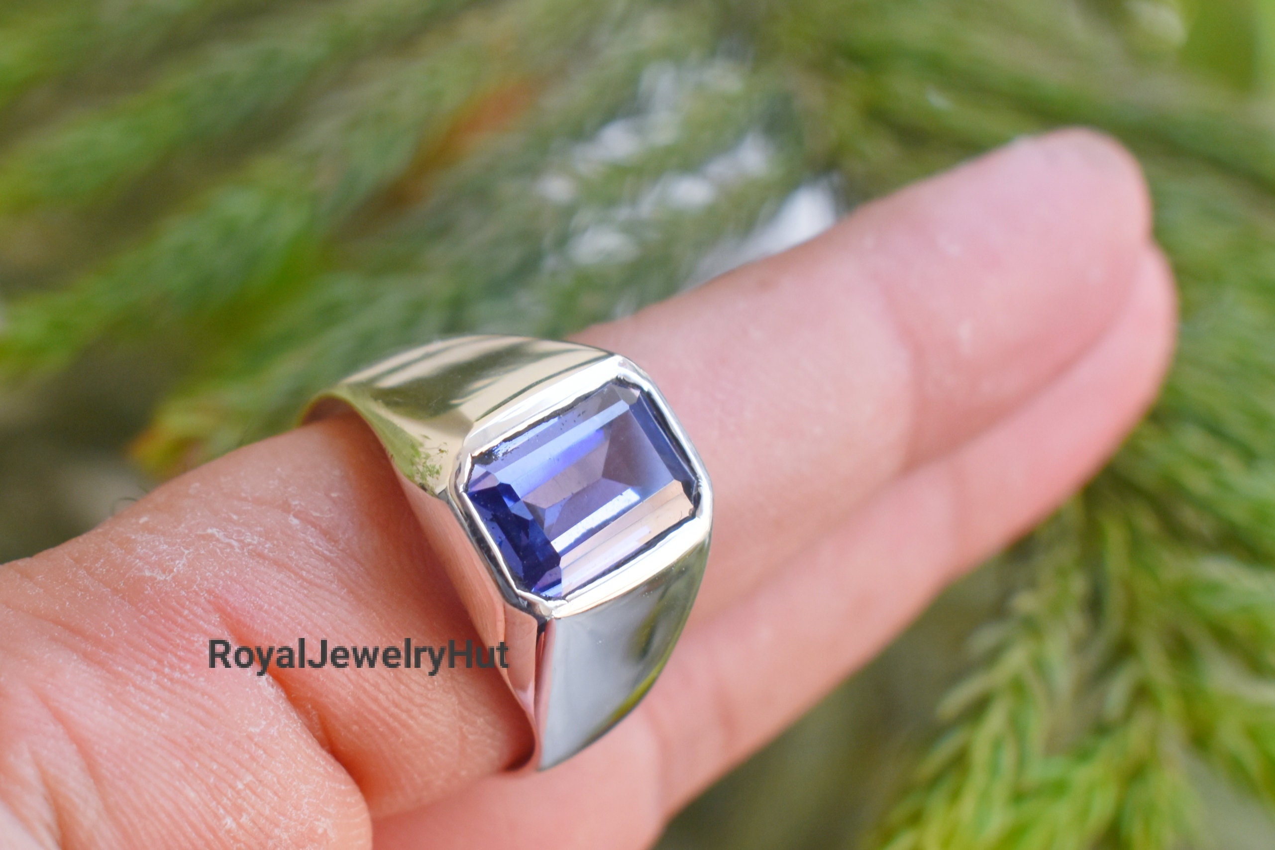 Tanzanite Ring Mens Ring 925 Solid Sterling Silver Ring 22k | Etsy