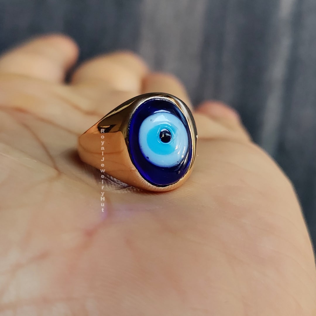 Evil Eye Ring, Signet Ring, 925 Solid Sterling Silver Ring, Men Women ...