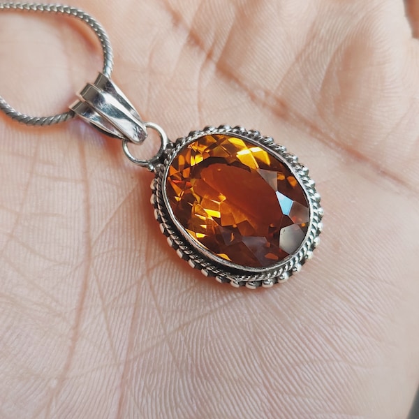 Citrine Pendant - Etsy