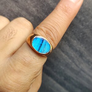 Labradorite Mens Ring, Signet Ring, 925 Solid Sterling Silver Ring, 22k ...