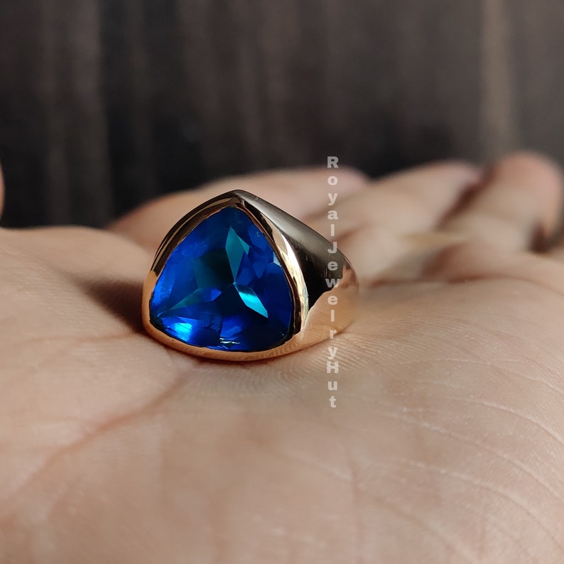 Blue Topaz Ring Mens Signet Ring Women Ring 925 Solid - Etsy