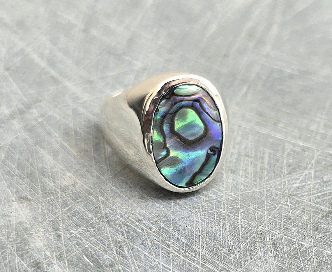 Abalone Shell Ring - 925 Solid Sterling Silver Ring, Abalone Shell ...