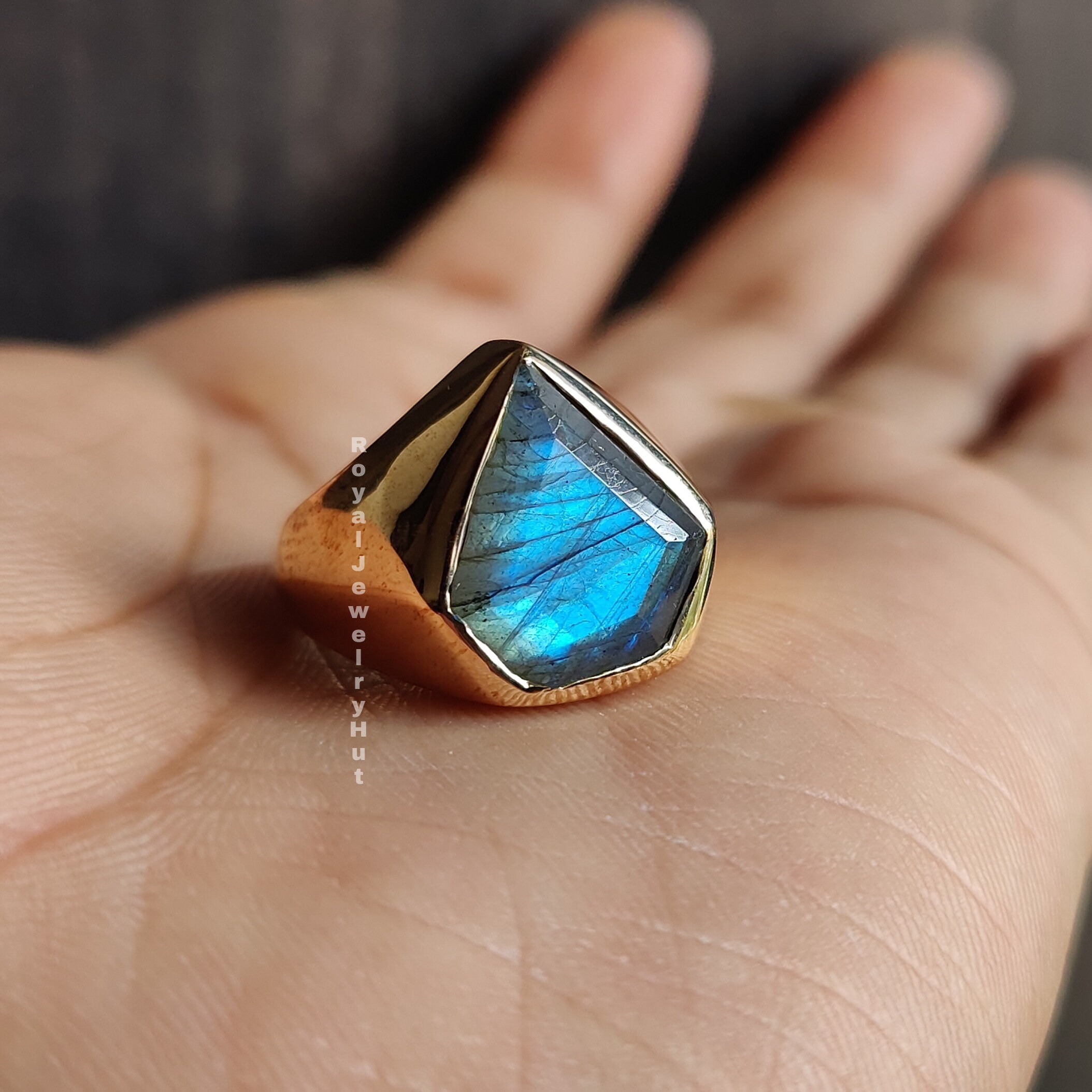 Labradorite Signet Ring Mens Ring Women Ring 925 Solid - Etsy