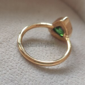 Triangle Emerald Ring: 925 Sterling Silver, 22k Gold Fill, May ...