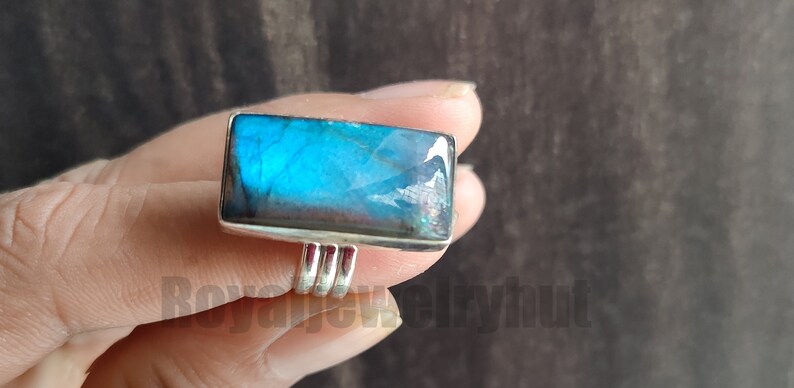 Natural Labradorite Ring, Bridesmaid Gift, Boho Ring, Labradorite ...
