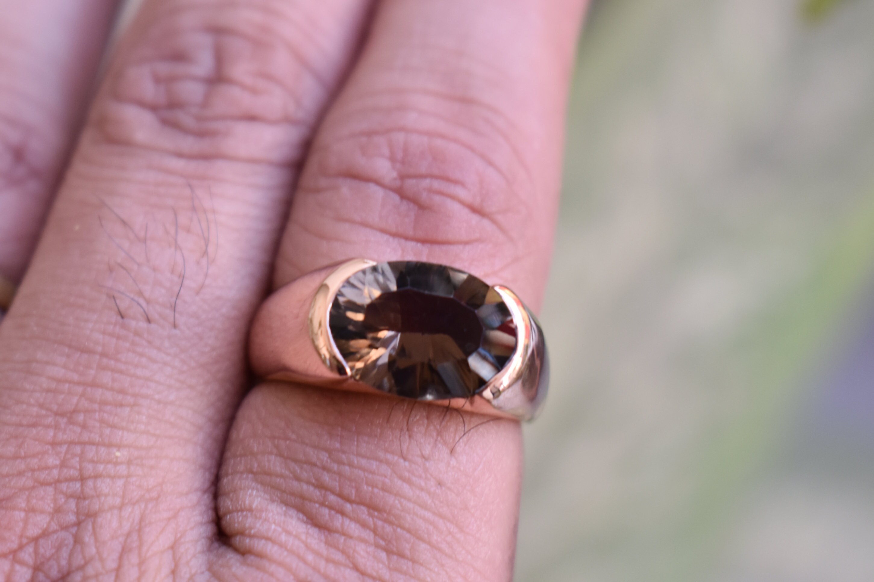 Smoky Quartz Ring Mens Ring 925 Solid Sterling Silver Ring | Etsy