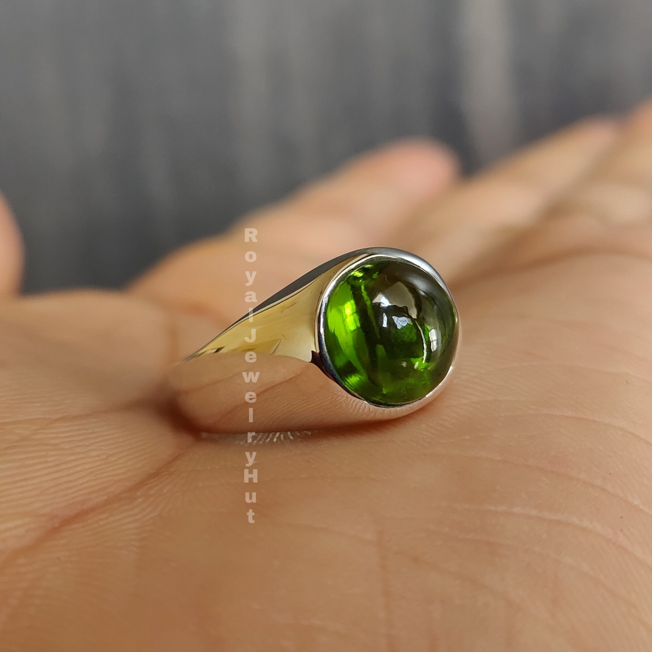 Peridot Signet Ring Mens Peridot Ring 925 Solid Sterling - Etsy