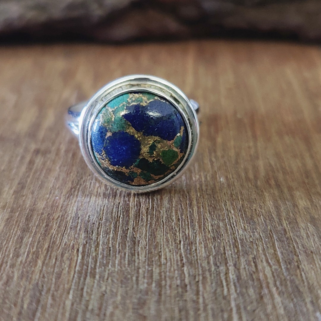 Azurite Ring, Handmade Jewellery, Boho Ring 925 Solid Sterling Silver ...