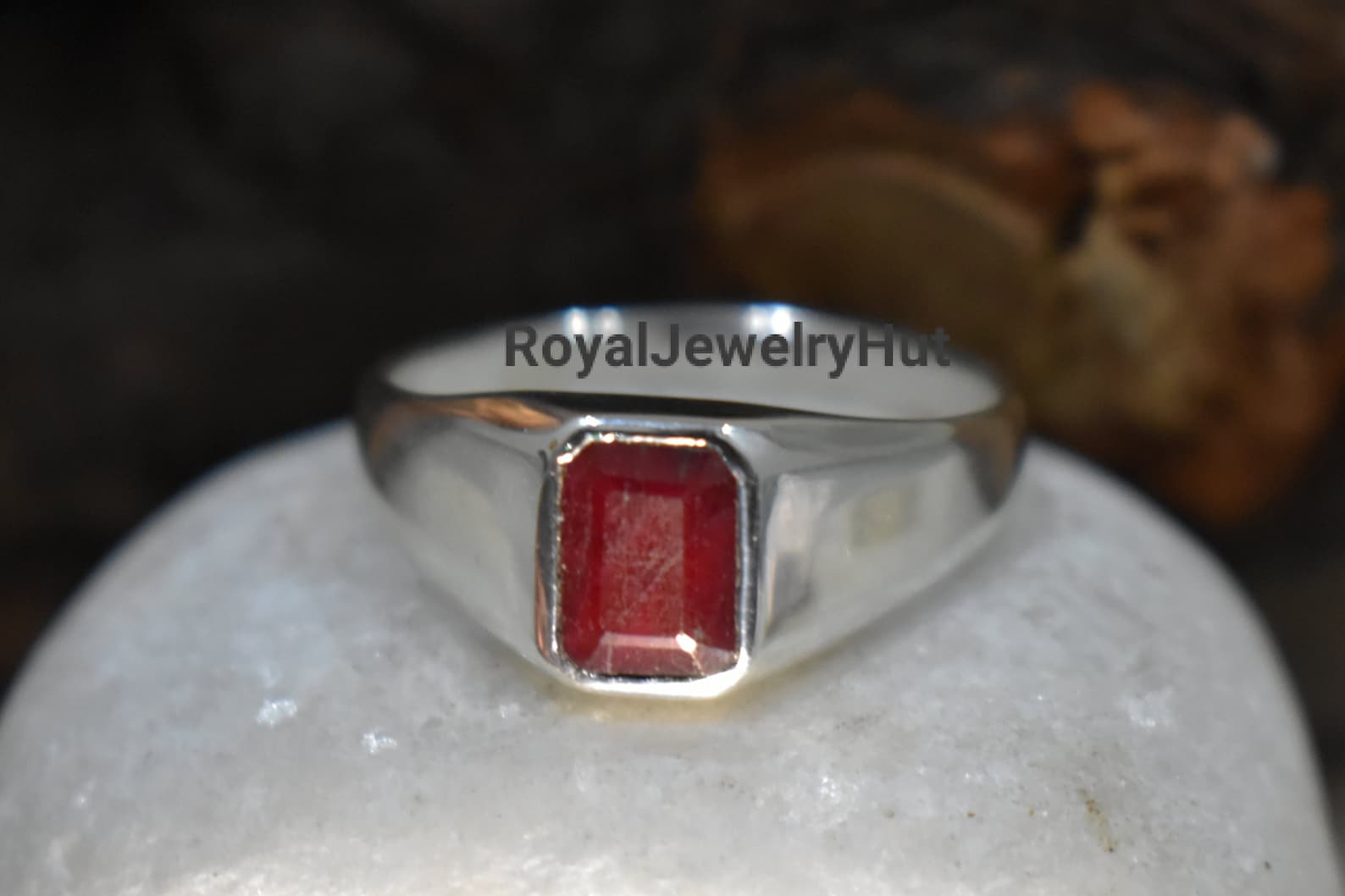 Mens Ring Ruby Ring 925 Solid Sterling Silver Ring 22k Gold - Etsy