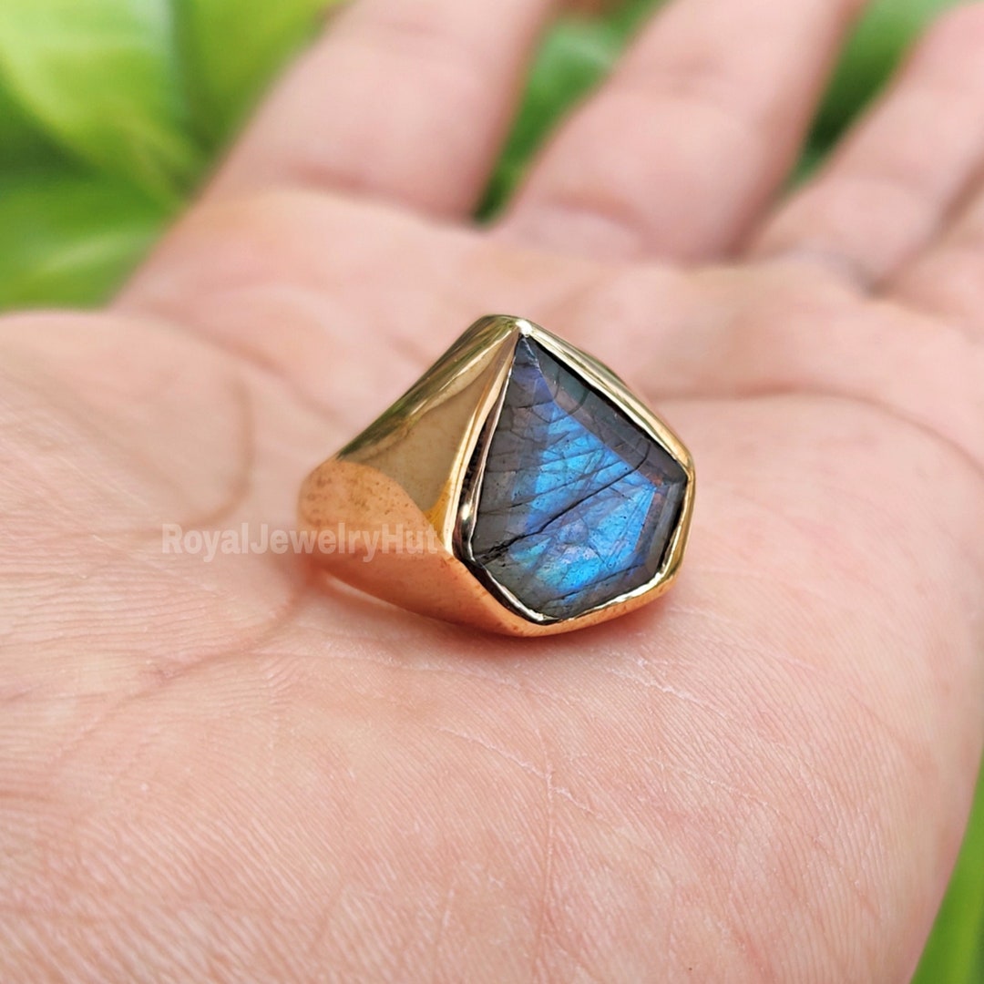 Labradorite Signet Ring, Mens Ring, Women Ring, 925 Solid Sterling ...