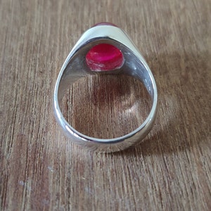 Ruby Star Ring, Signet Ring for Men Women, 925 Solid Sterling Silver Ring, 22k Gold Fill, Ruby ...