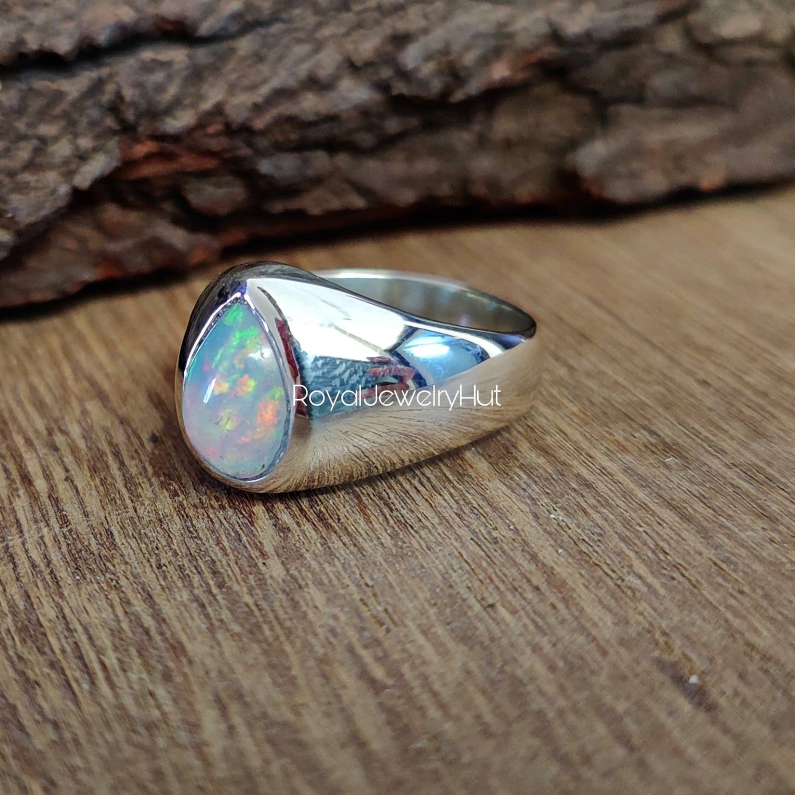 Opal Mens Ring 925 Solid Sterling Silver Ring 22k Gold Fill | Etsy