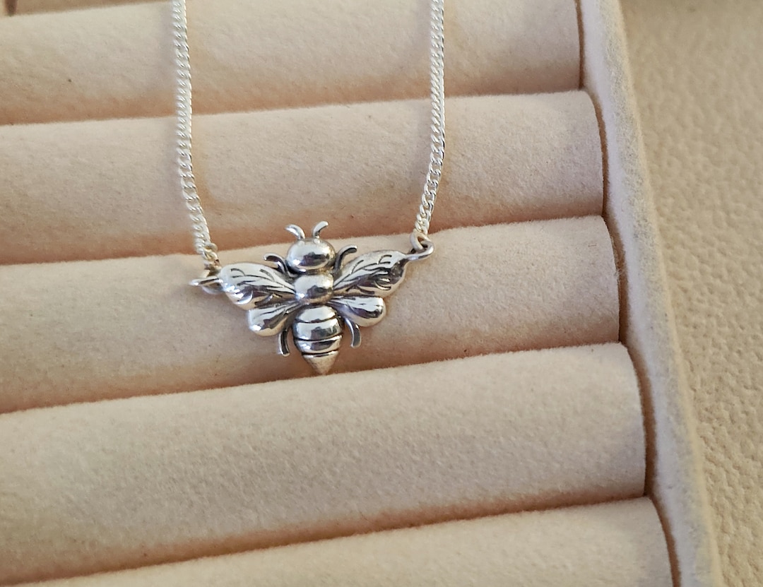Tiny Bee Necklace in Sterling Silver - Bee Jewelry, Silver Bee, Bee ...