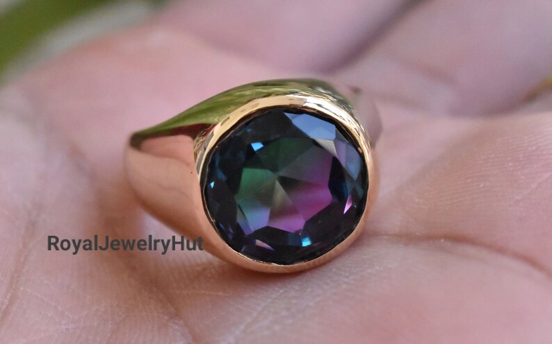 Alexandrite Ring 925 Solid Sterling Silver Ring 22k Gold - Etsy