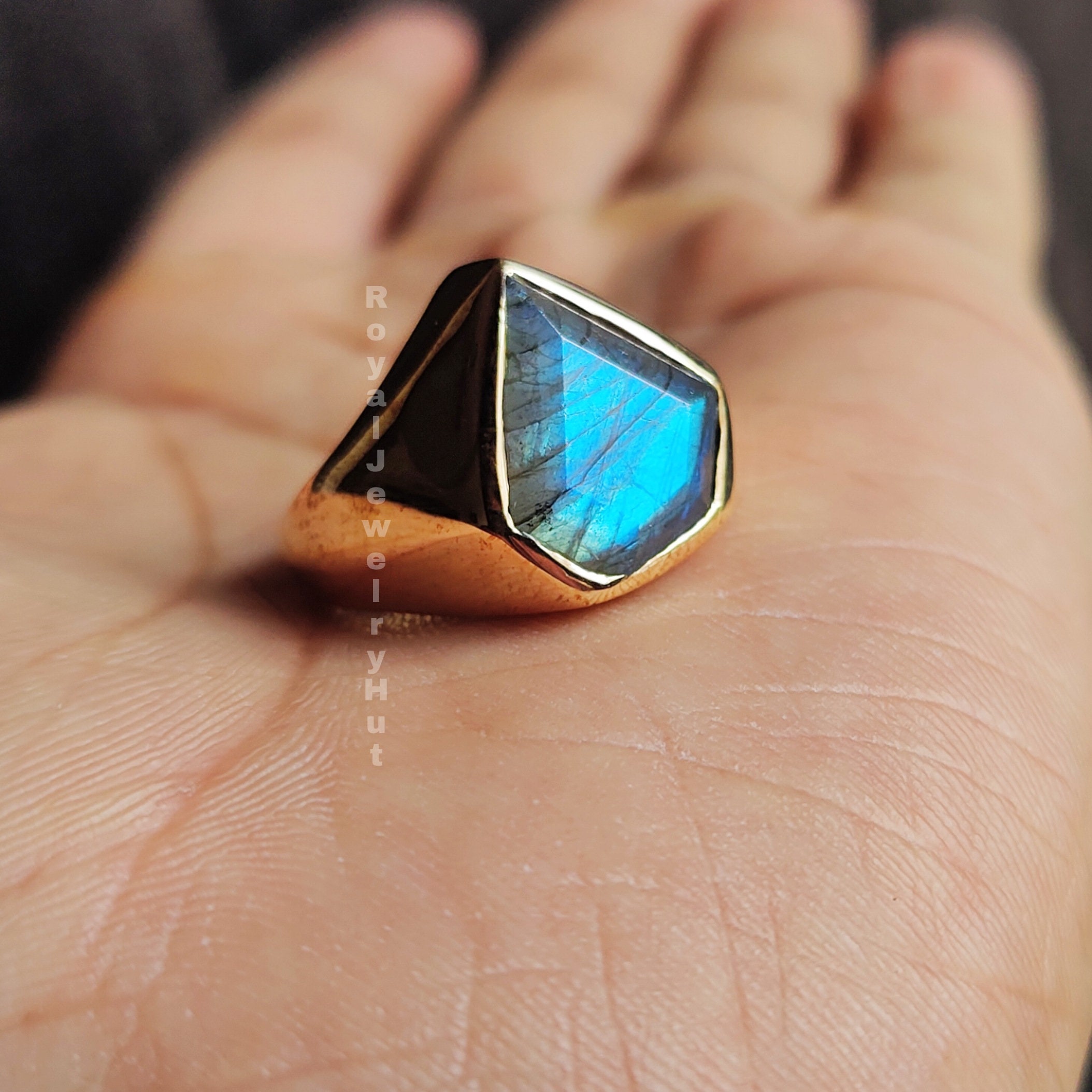 Labradorite Signet Ring Mens Ring Women Ring 925 Solid - Etsy