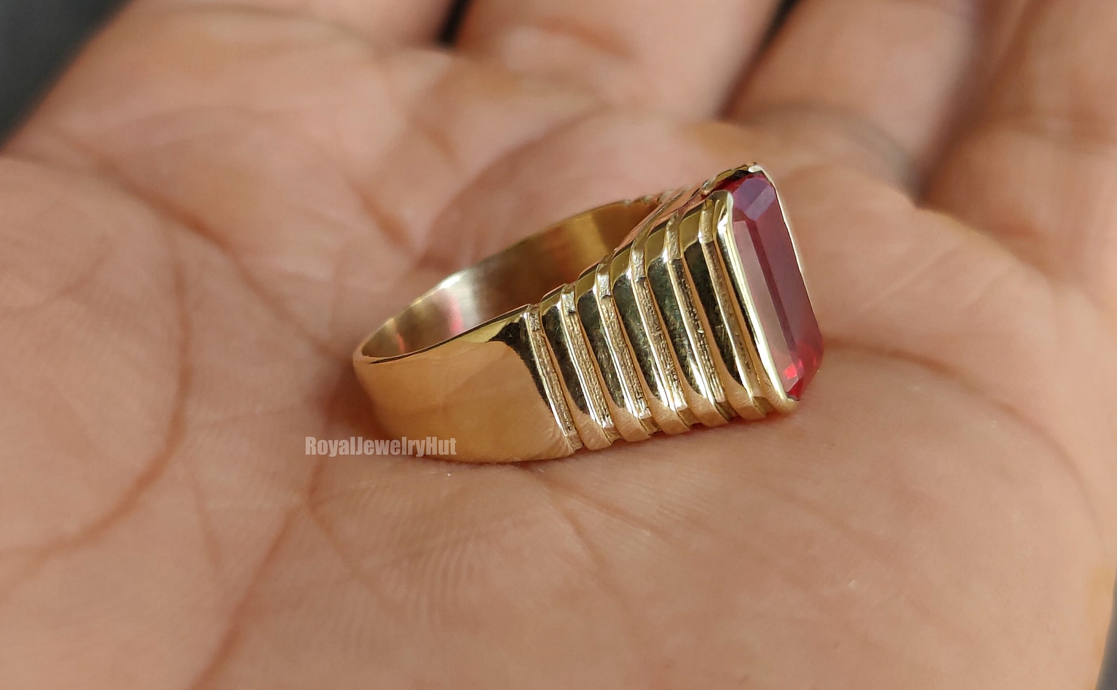 Ruby Ring Signet Ring 925 Solid Sterling Silver Ring Ruby - Etsy