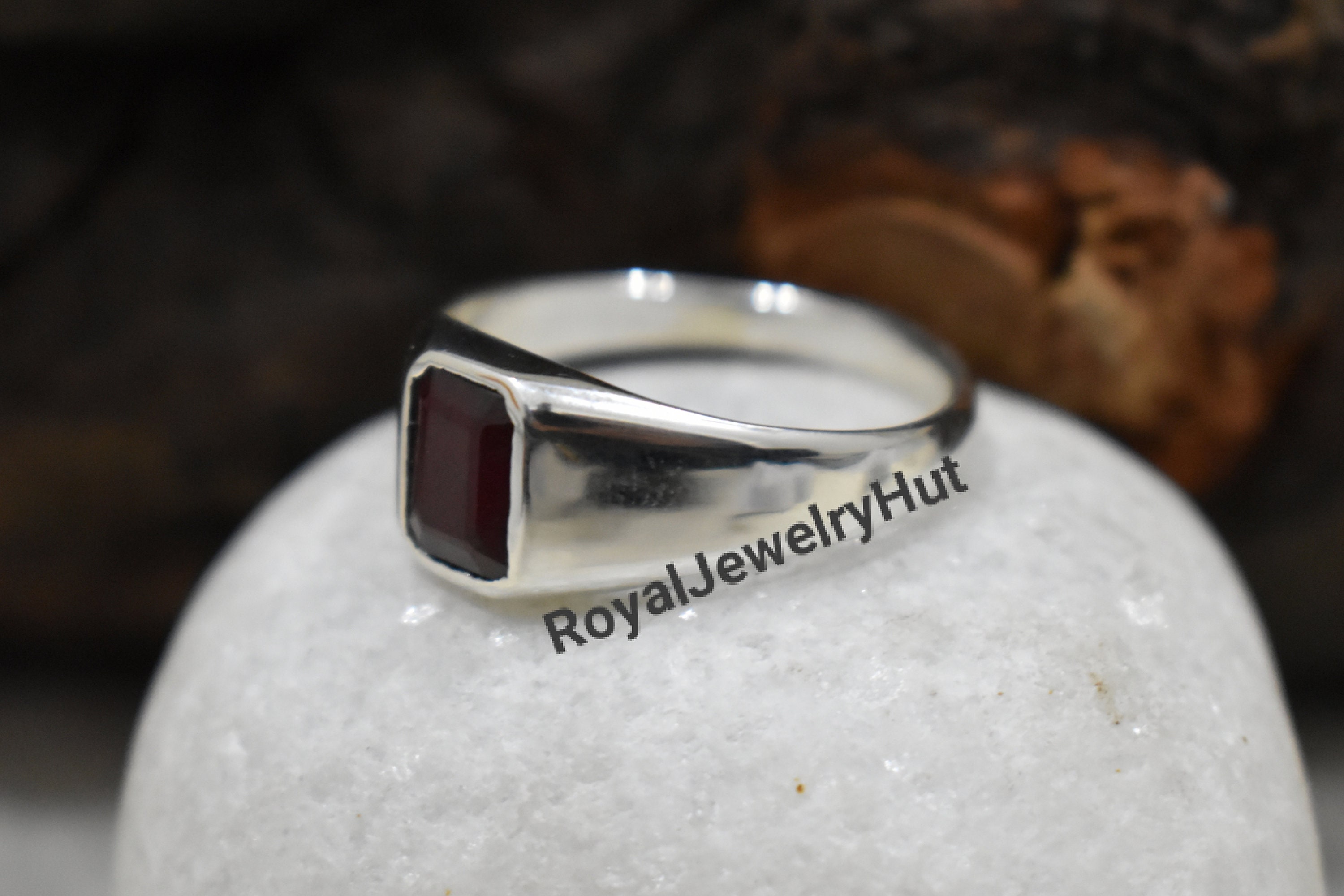 Mens Ring Ruby Ring 925 Solid Sterling Silver Ring 22k Gold | Etsy