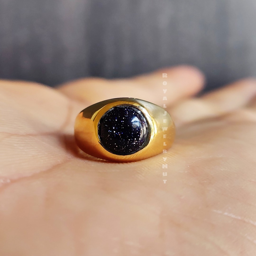 Blue Sun Sitara Ring, Signet Ring, 925 Solid Sterling Silver Ring ...