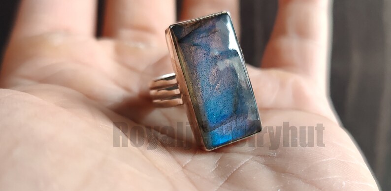 Natural Labradorite Ring, Bridesmaid Gift, Boho Ring, Labradorite ...