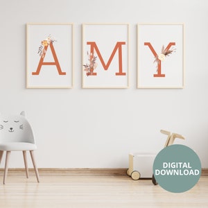 Boho Printable Banner, Diy Bunting, Boho Theme Alphabet, Neutral ...