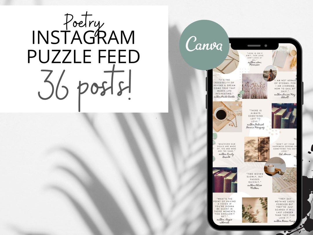 Poetry Theme Instagram Template, Instagram Template, Instagram Puzzle ...