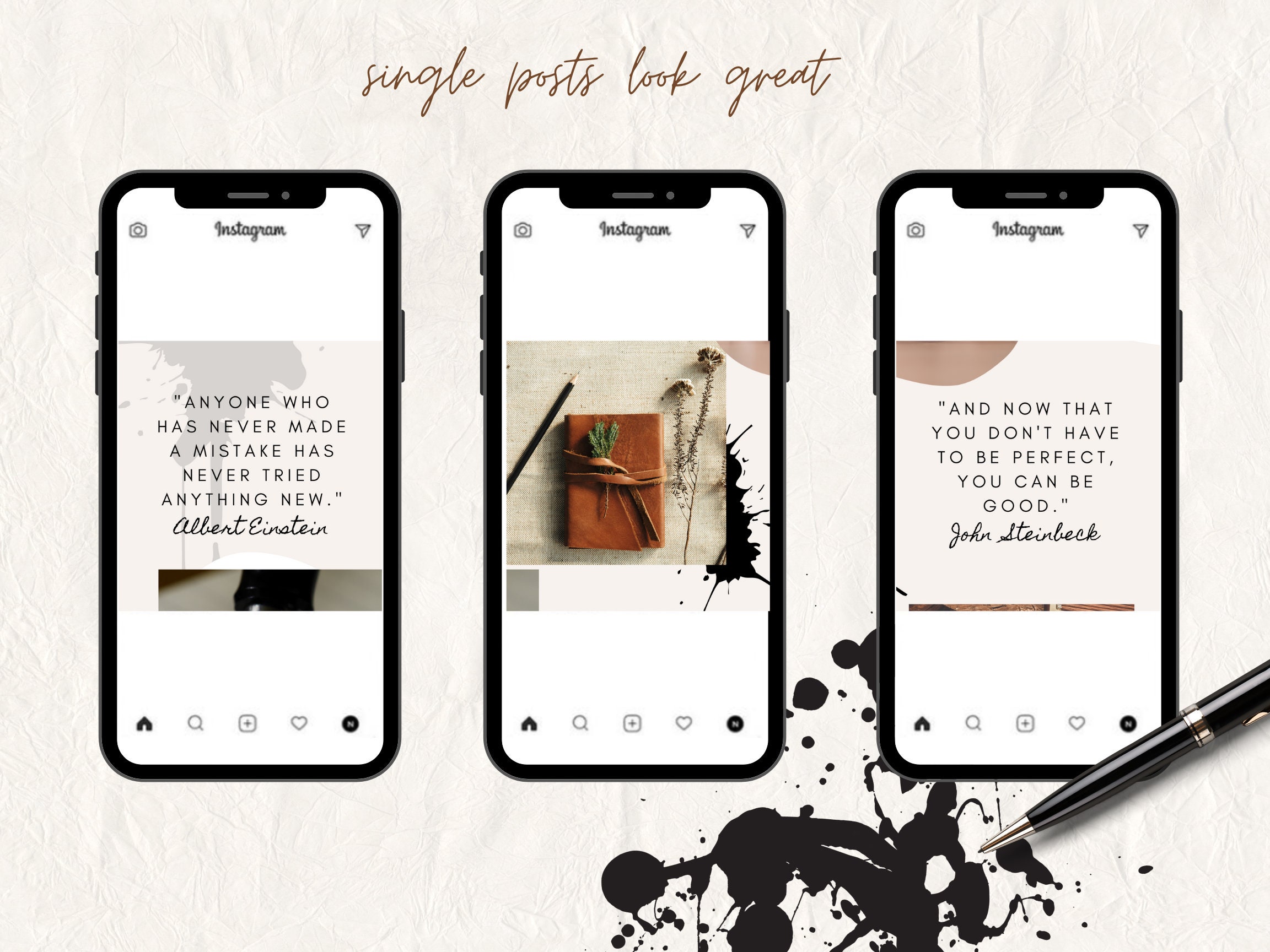 Writer Theme Instagram Canva Template, Instagram Puzzle Template ...