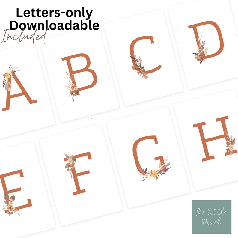 Boho Printable Banner, Diy Bunting, Boho Theme Alphabet, Neutral ...