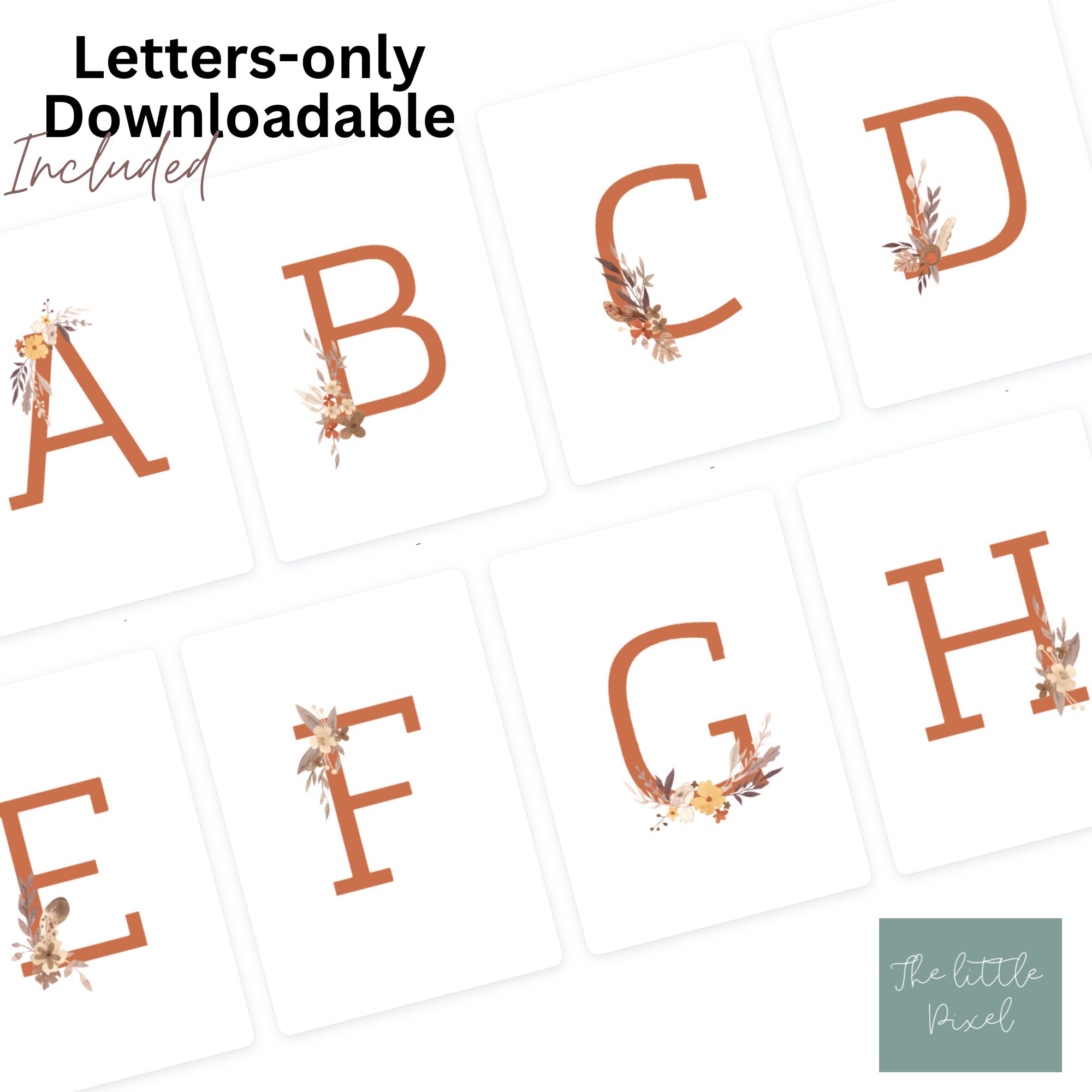 Boho Printable Banner, Diy Bunting, Boho Theme Alphabet, Neutral ...