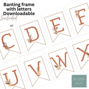 Boho Printable Banner, Diy Bunting, Boho Theme Alphabet, Neutral ...