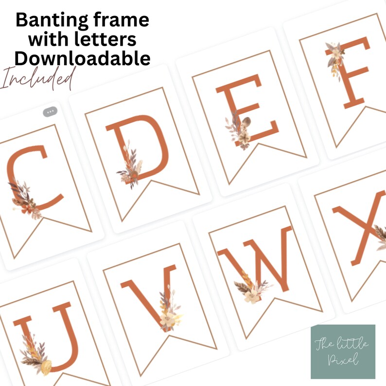 Boho Printable Banner, Diy Bunting, Boho Theme Alphabet, Neutral ...