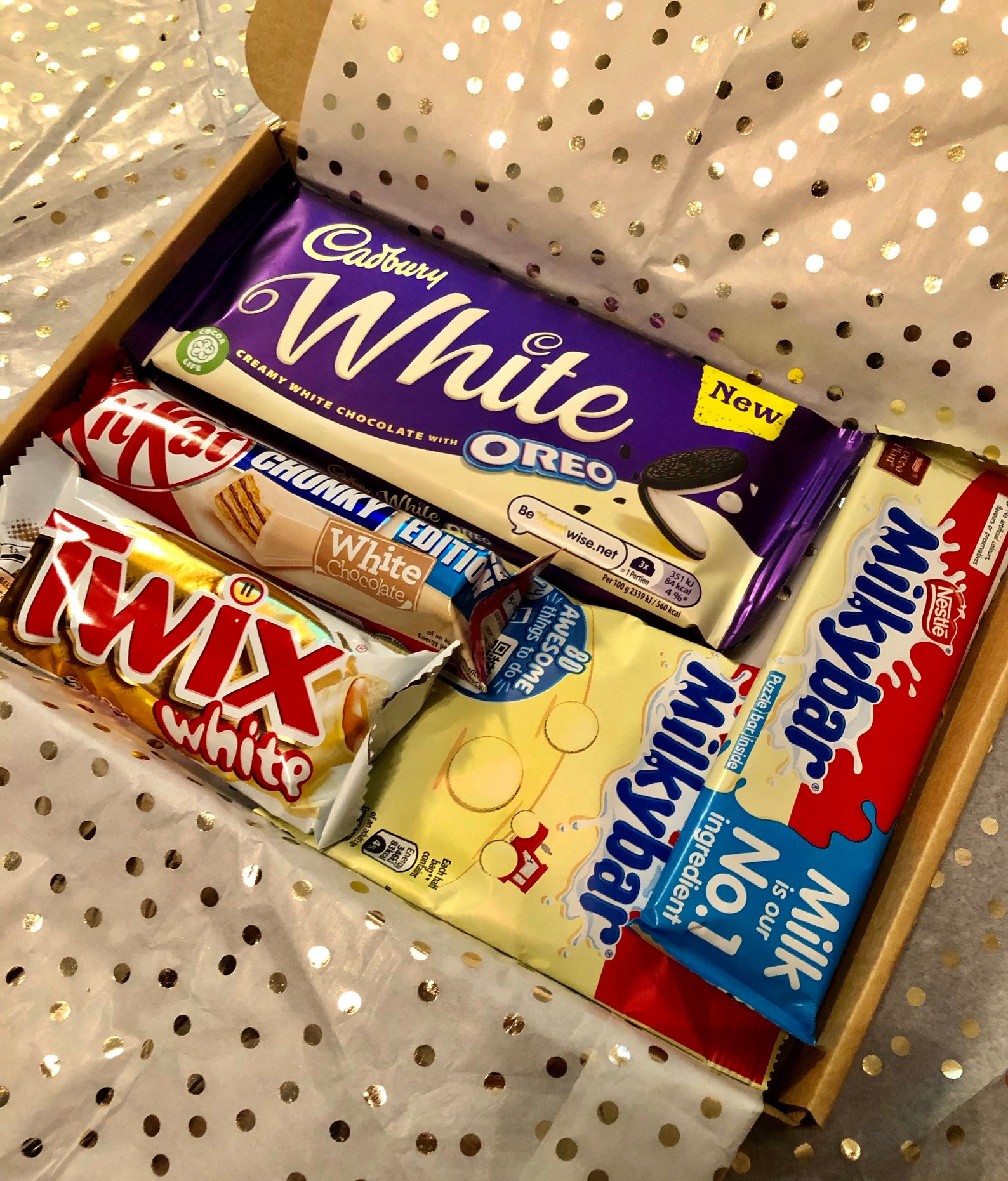 White Chocolate Gift Box Present Letterbox Hamper Birthday | Etsy