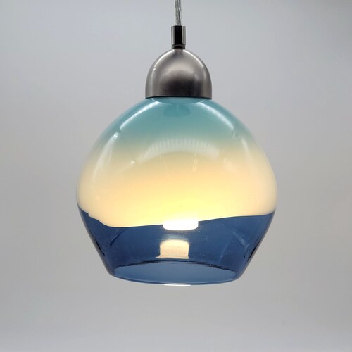 Blue Glass Lighting Cluster. Hand Blown Glass Pendant Lights. - Etsy