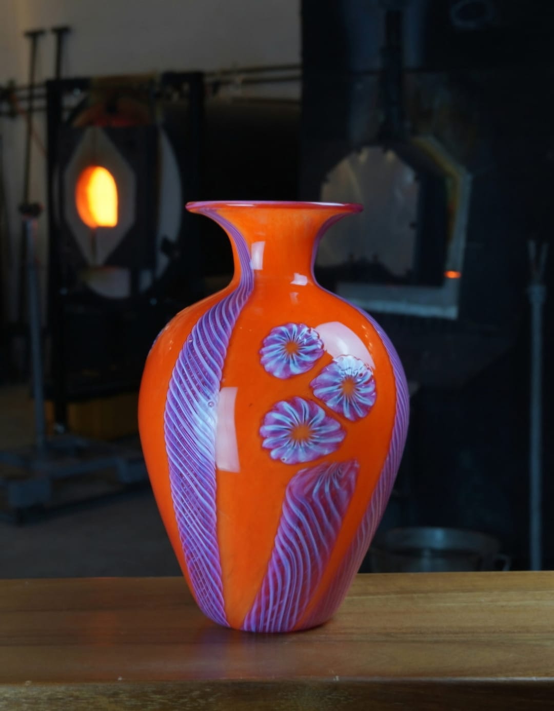 Orange and Violet Jester Vase // Hand Blown Glass - Etsy