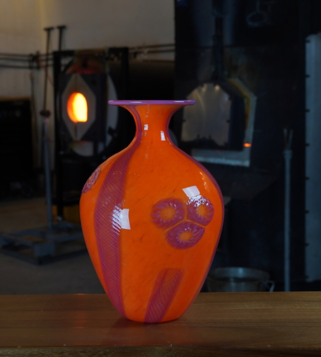 Jester Vase Orange and Purple // Hand Blown Glass - Etsy