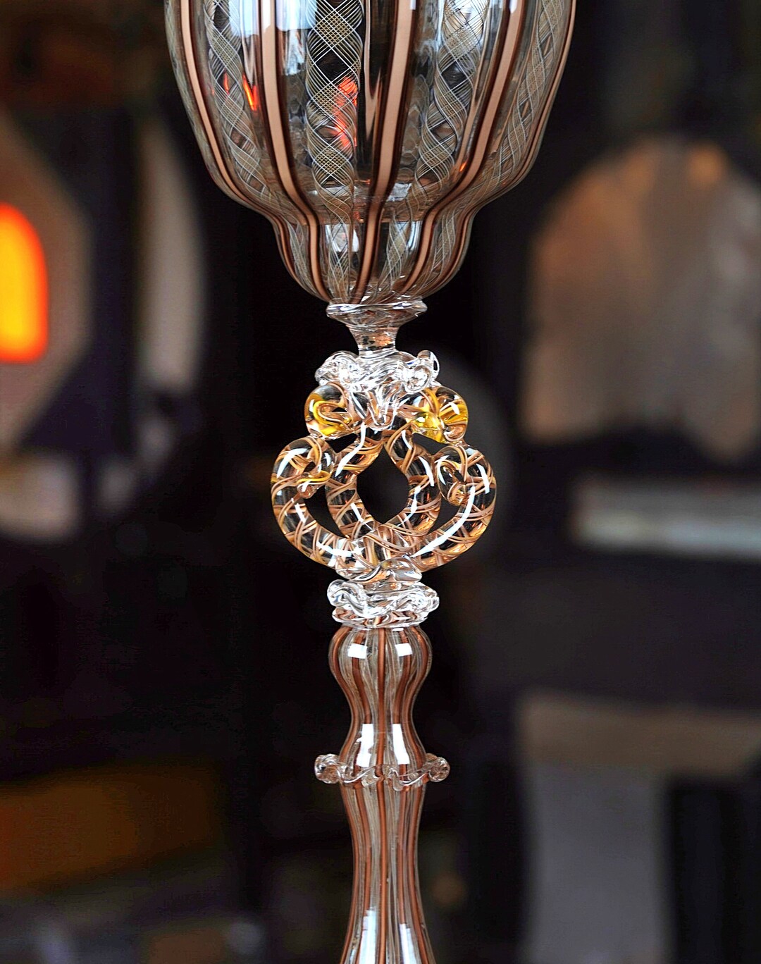 Jester Goblet (brown) // Hand Blown Glass - Etsy