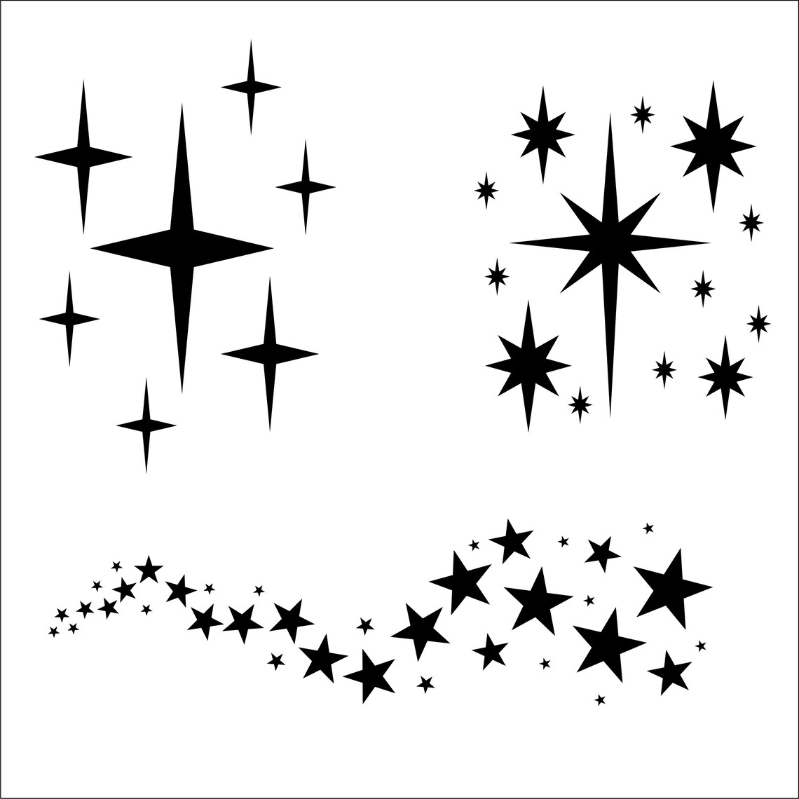 12 Étoiles SVG dxf png eps. Couper des fichiers. Svg de | Etsy