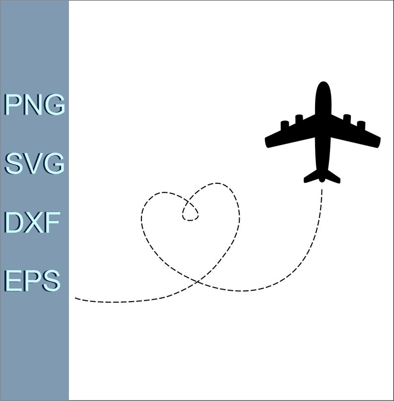 Plane SVG DXF PNG Eps. Flying Airplane Svg. Cutting Files | Etsy