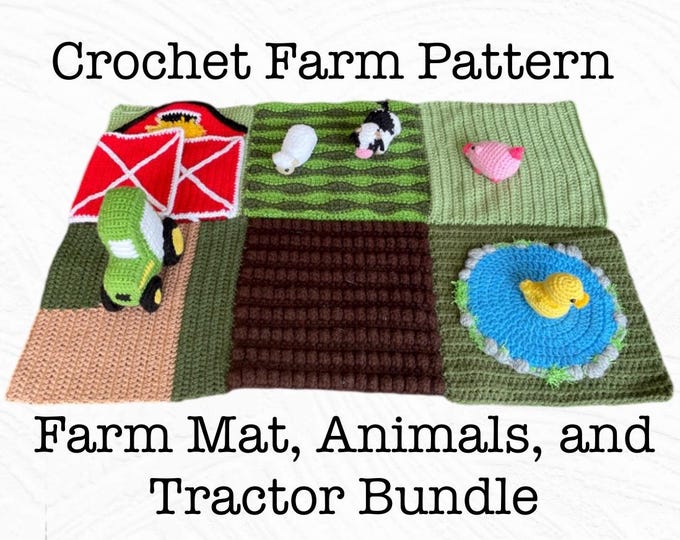 Farm Play Mat 37in X 24in. Barn, Animals, Farmer, Garden, Lake. Waldorf ...