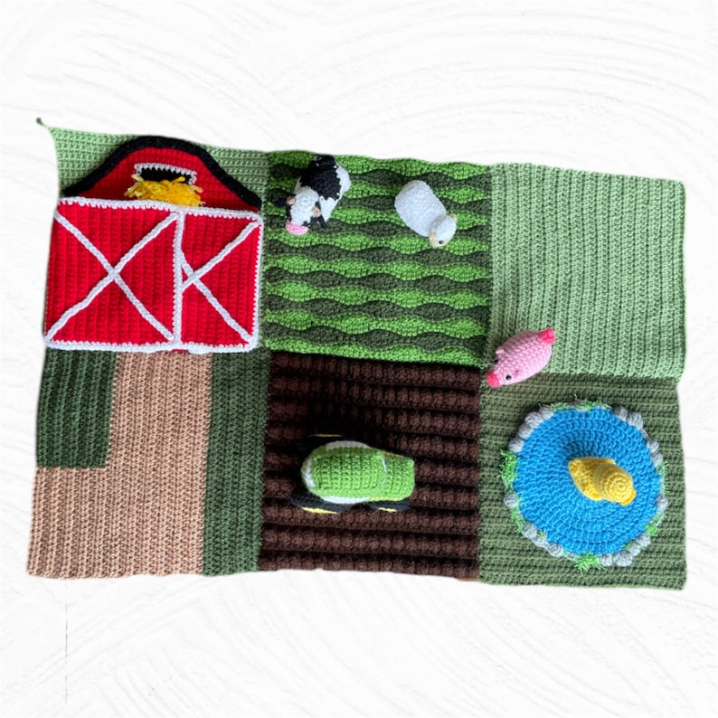 Crochet Farm 3-in-1 Bundle, Farm Mat, Animals, and Tractor DIGITAL ...