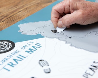 Peak District Scratch-off Hiking Routes & Peaks Map - Etsy