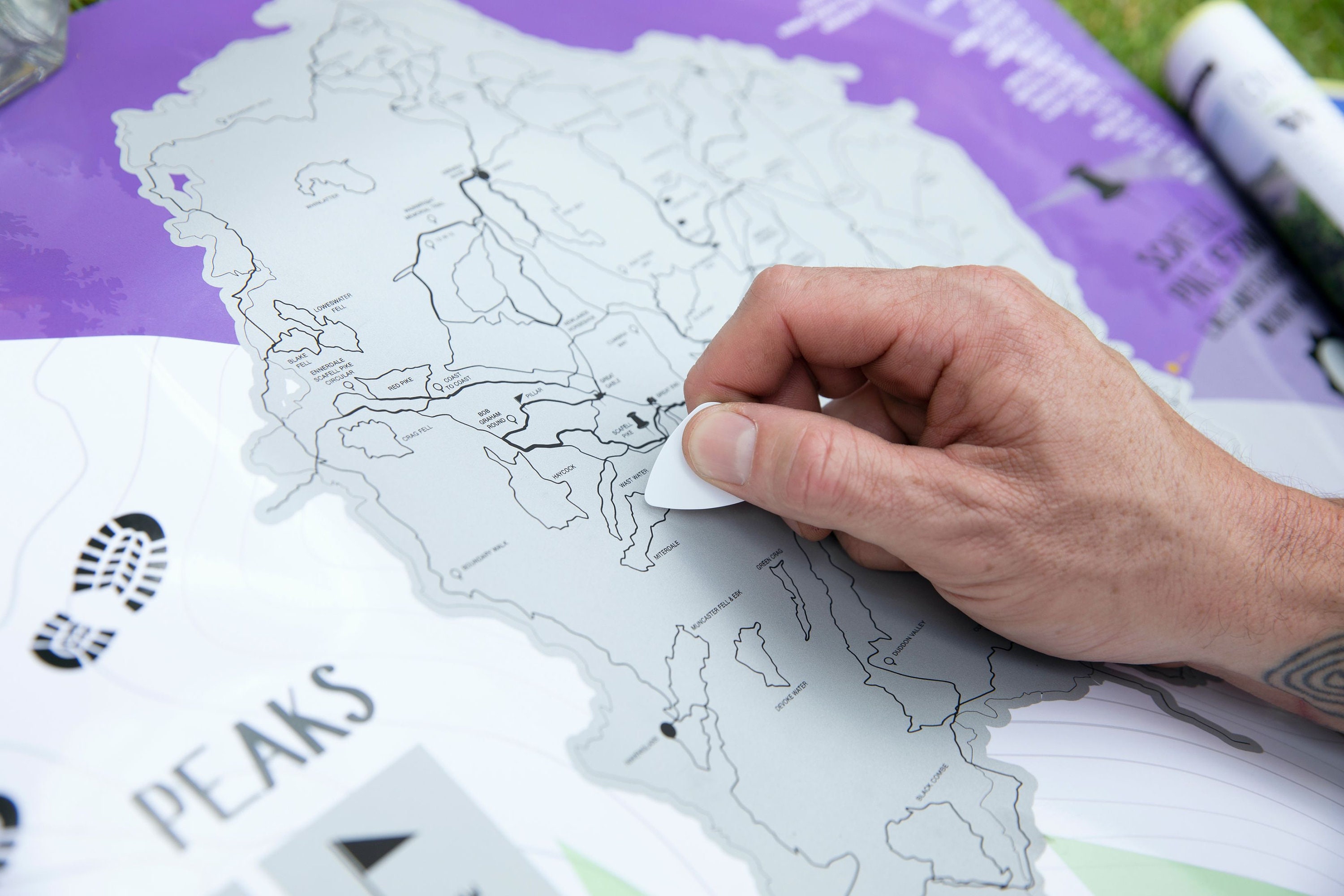 Lake District Scratch-off Hiking Routes & Peaks Map - Etsy UK