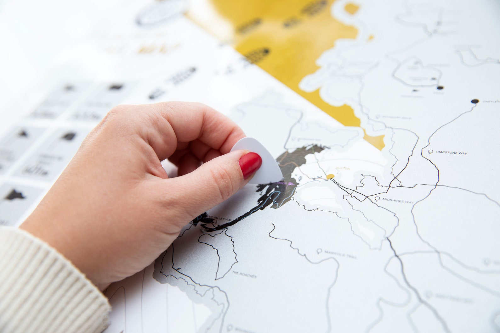 Peak District Scratch-off Hiking Routes & Peaks Map - Etsy