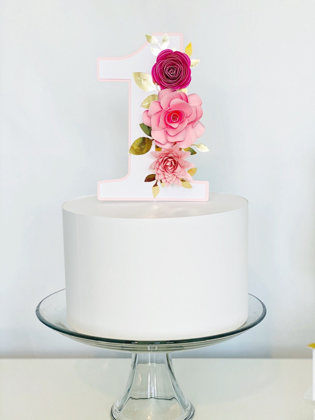 Floral Cake Topper First Birthday Cake Topper Floral Baby - Etsy