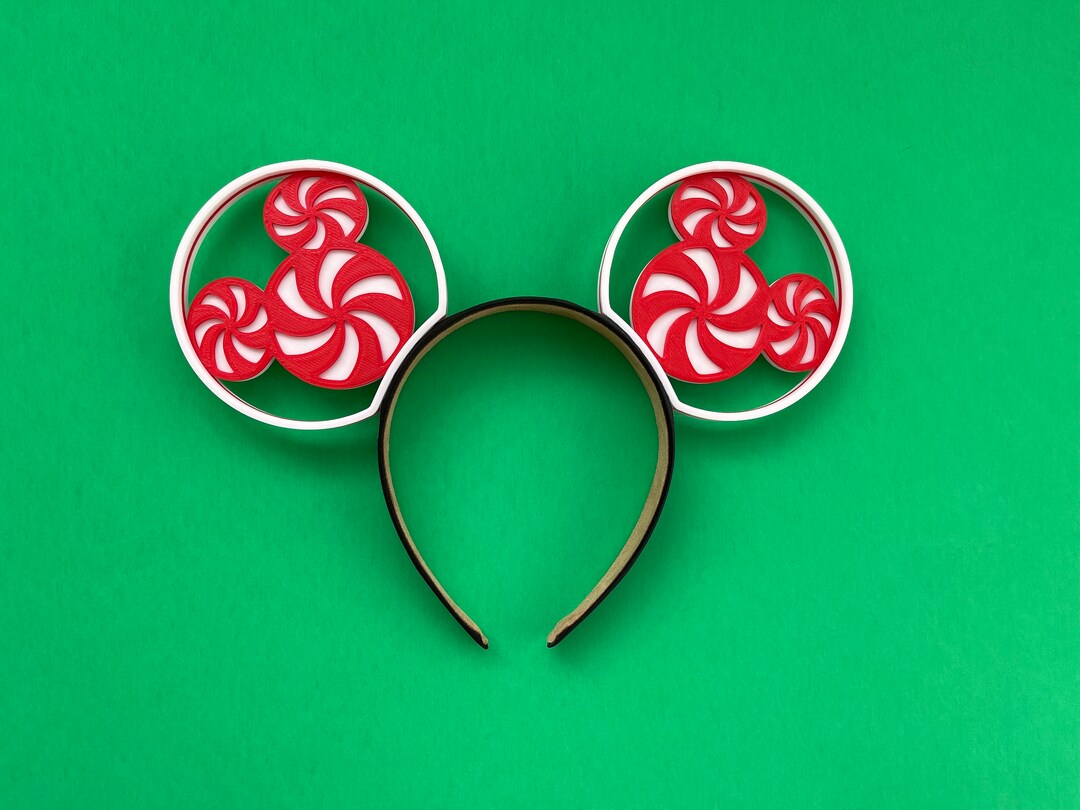 Peppermint Mickey Head Ears 3D Printed - Etsy