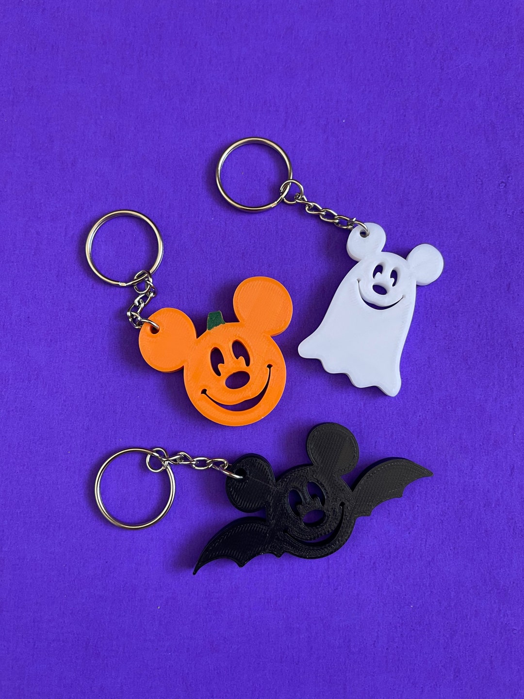 Mickey Halloween Themed Keychains Bat Pumpkin Ghost - Etsy