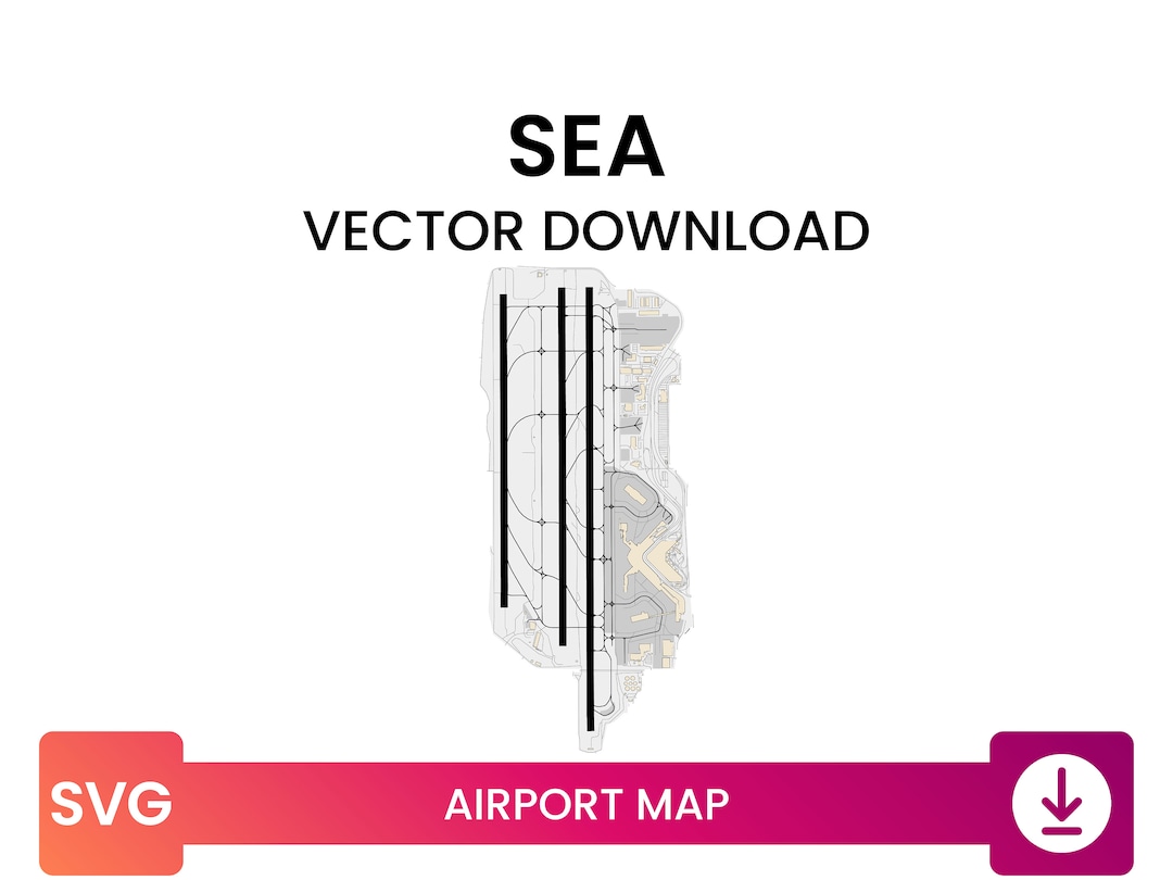 Airport Map of SEA Seattle Tacoma SEATAC Airport | Airport Diagram Map ...