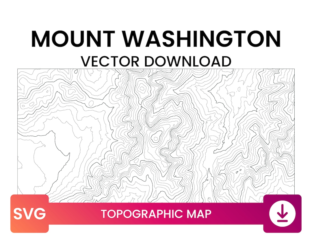 Topographic Map of Mount Washington, New Hampshire | Contour Line Map ...