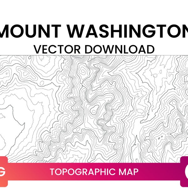 Topographic Map Of Mount Washington Etsy