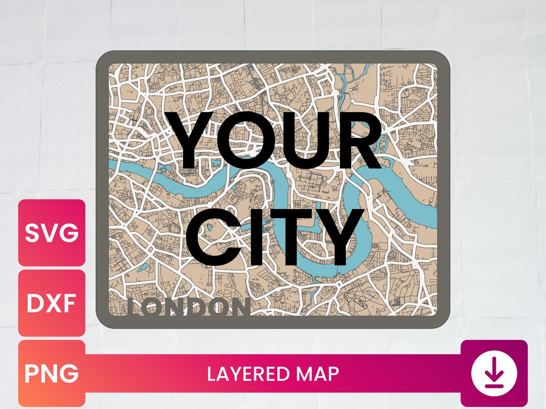 Custom Layered 3D Map of a City or Town of Your Choice | City Street ...